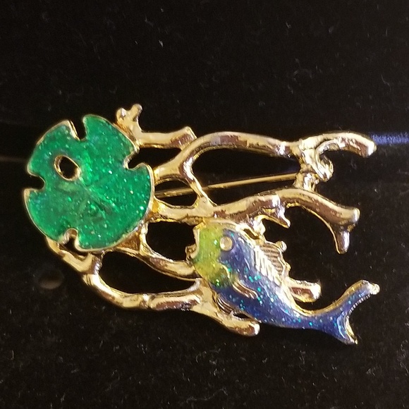 Jewelry | Fish Lillypad Pin | Poshmark